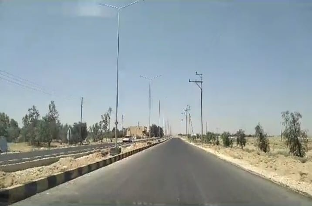Opening, paving, and asphalt mixing of the main entrance to Umm al ...